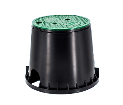 10" Round Plastic Pedestrian Non-Traffic Rated Handhole Vault, With Bo ...