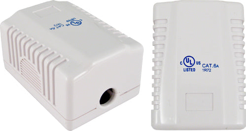 1-Port Surface Mount Box Shielded with CAT6A Jack “Biscuit” — Telecom ...