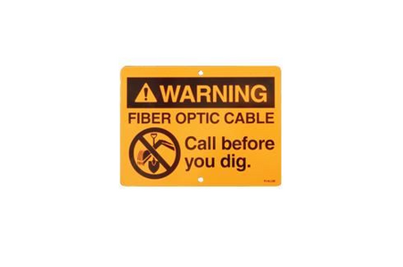 Fiber Optic Warning Sign, 9" x 12" Aluminum — Telecom Specialties