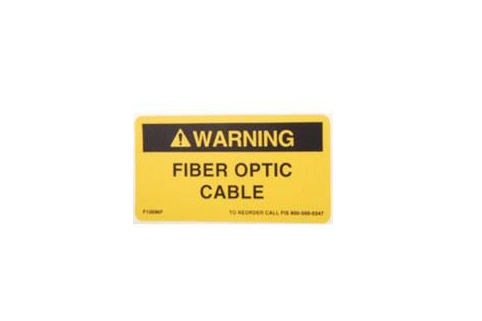 "Warning Fiber Optic Cable" Sticker 3-1-4"x1-3-4" — Telecom Specialties